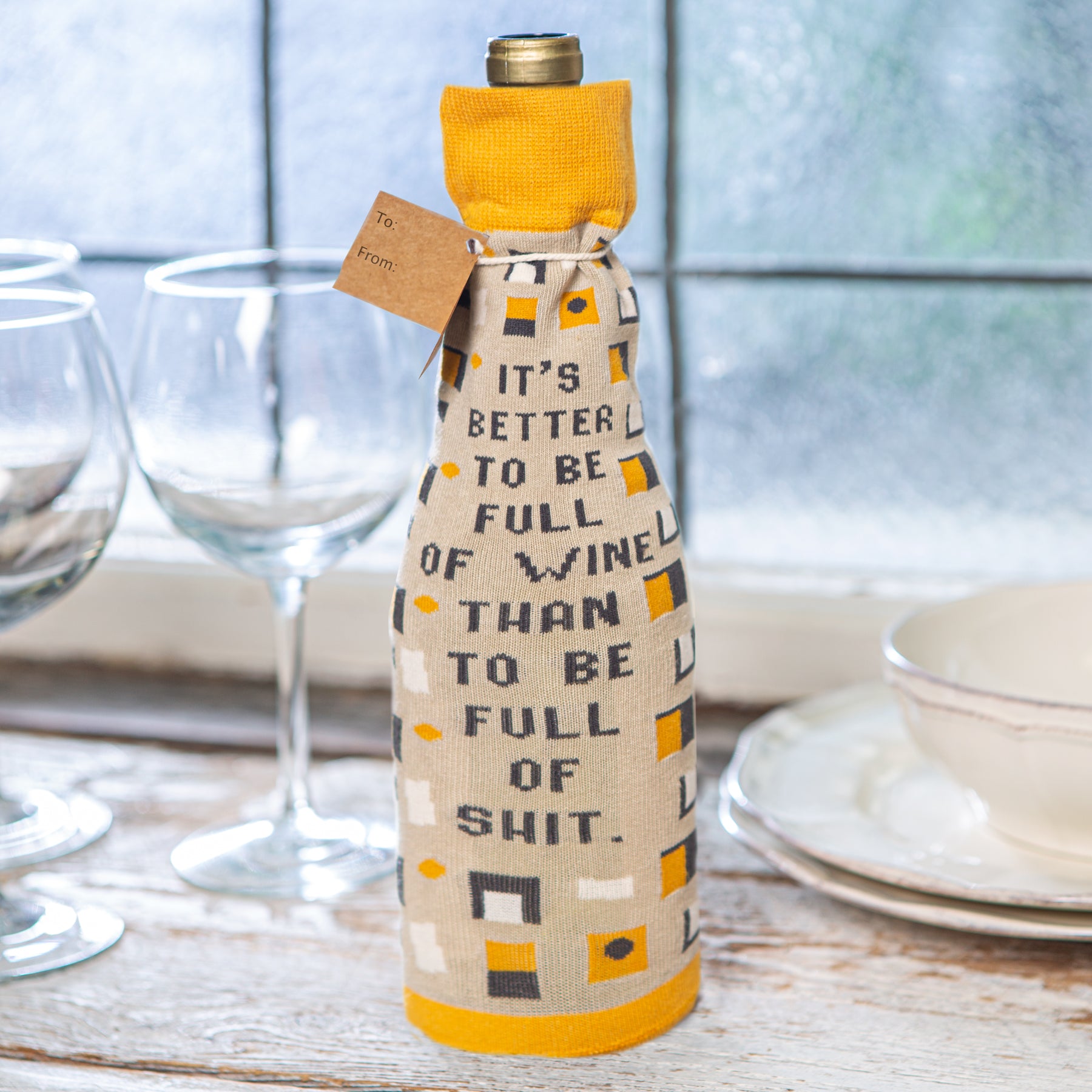 Full of Wine Bottle Sock | Femail Creations